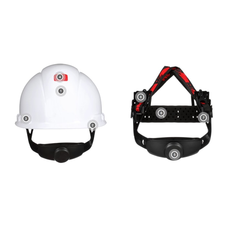 Capacete 3m H-701 Secure Fit Branco Catraca + Sensor Uv